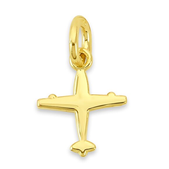 Golden Fire Jewelry | Jewelry | Solid K Gold Airplane Charm Dainty Cute ...